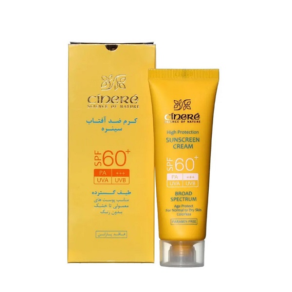 کرم ضد آفتاب بی رنگ سینره +spf60